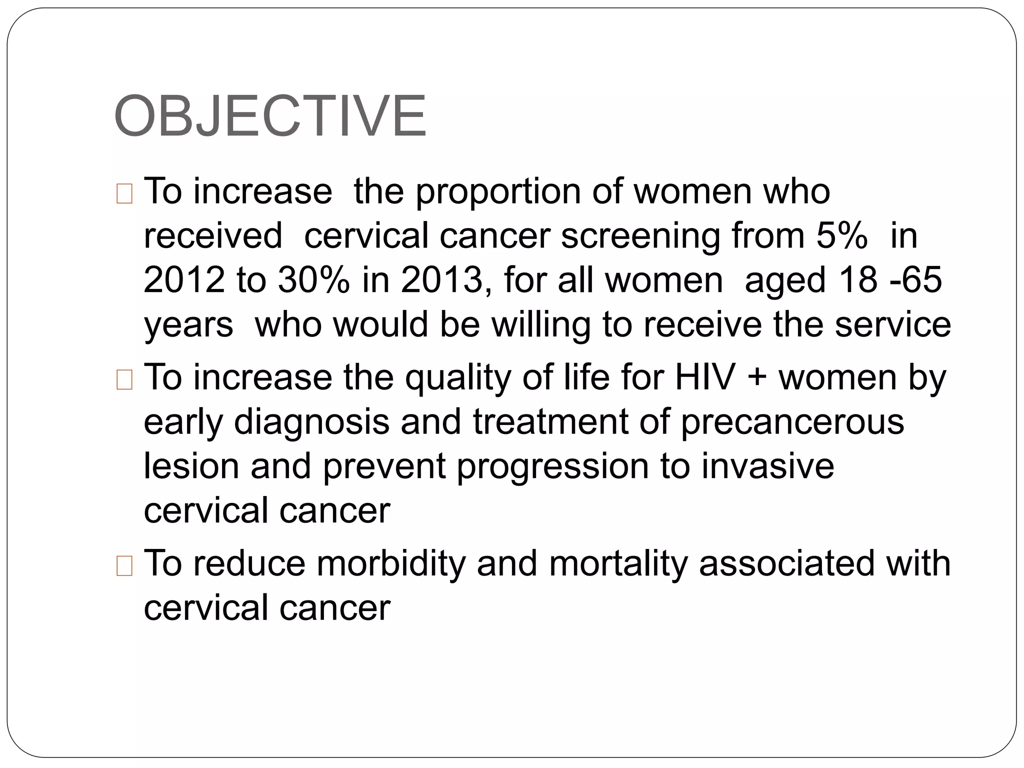 Role of cervical cancer screening in identifying untreated chronic ...