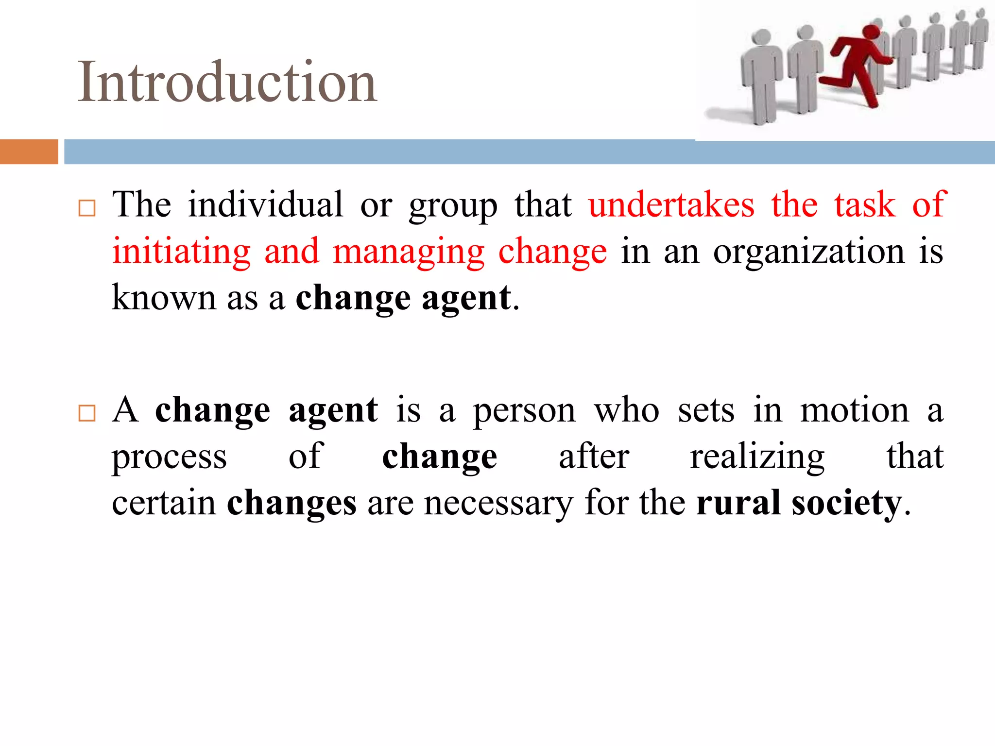 Role of change agent in rural area | PPTX