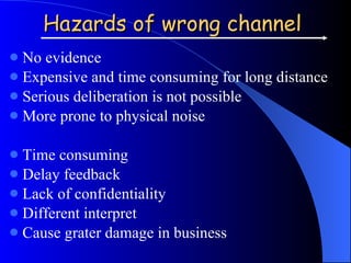 Role Of Channels And Dimensions In Communication | PPT