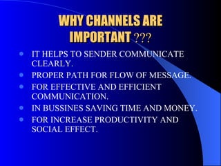 Role Of Channels And Dimensions In Communication | PPT