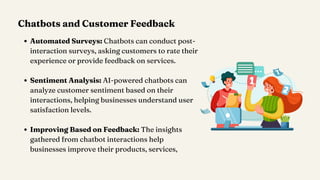 Role of Chatbots in Improving Customer Experience | PDF