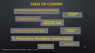 Role of AI (ChatGPT) in pharmaceutical field by Chhatrapati shahu ji ...
