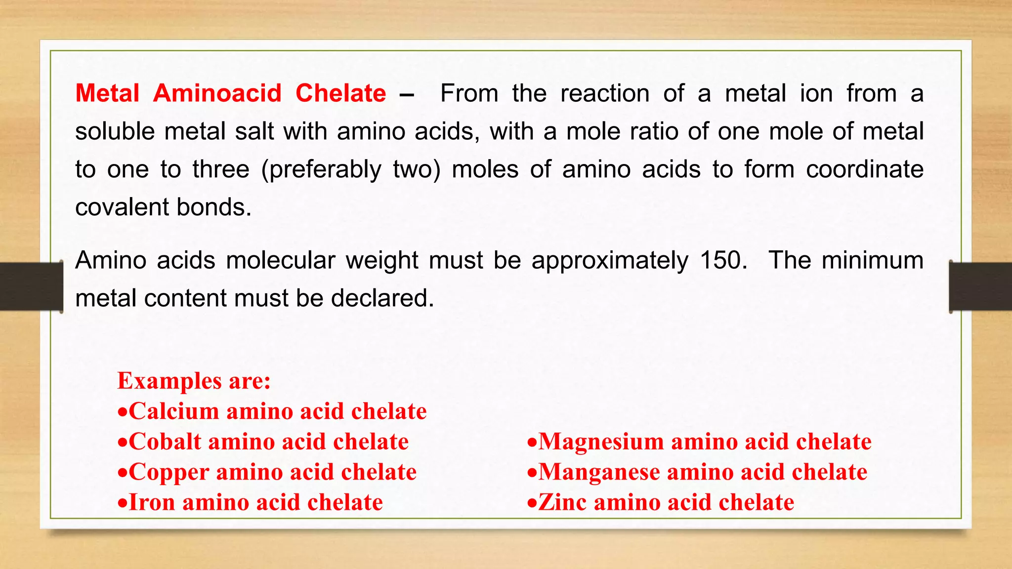 Role of chelated minerals in Livestock and Poultry Production | PPTX