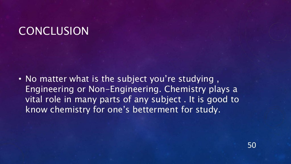 Chemistry in computer science & engineering.