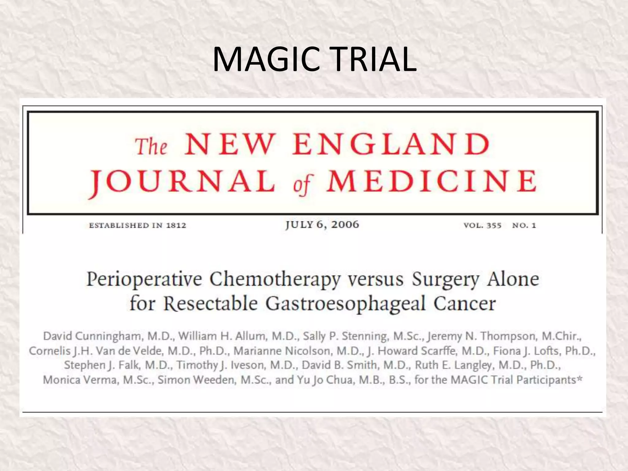 Role of chemotherapy in carcinoma stomach | PPTX