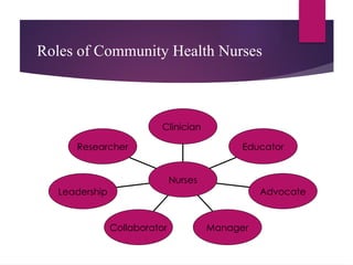 Role of community health nurses - notes for students | PPTX
