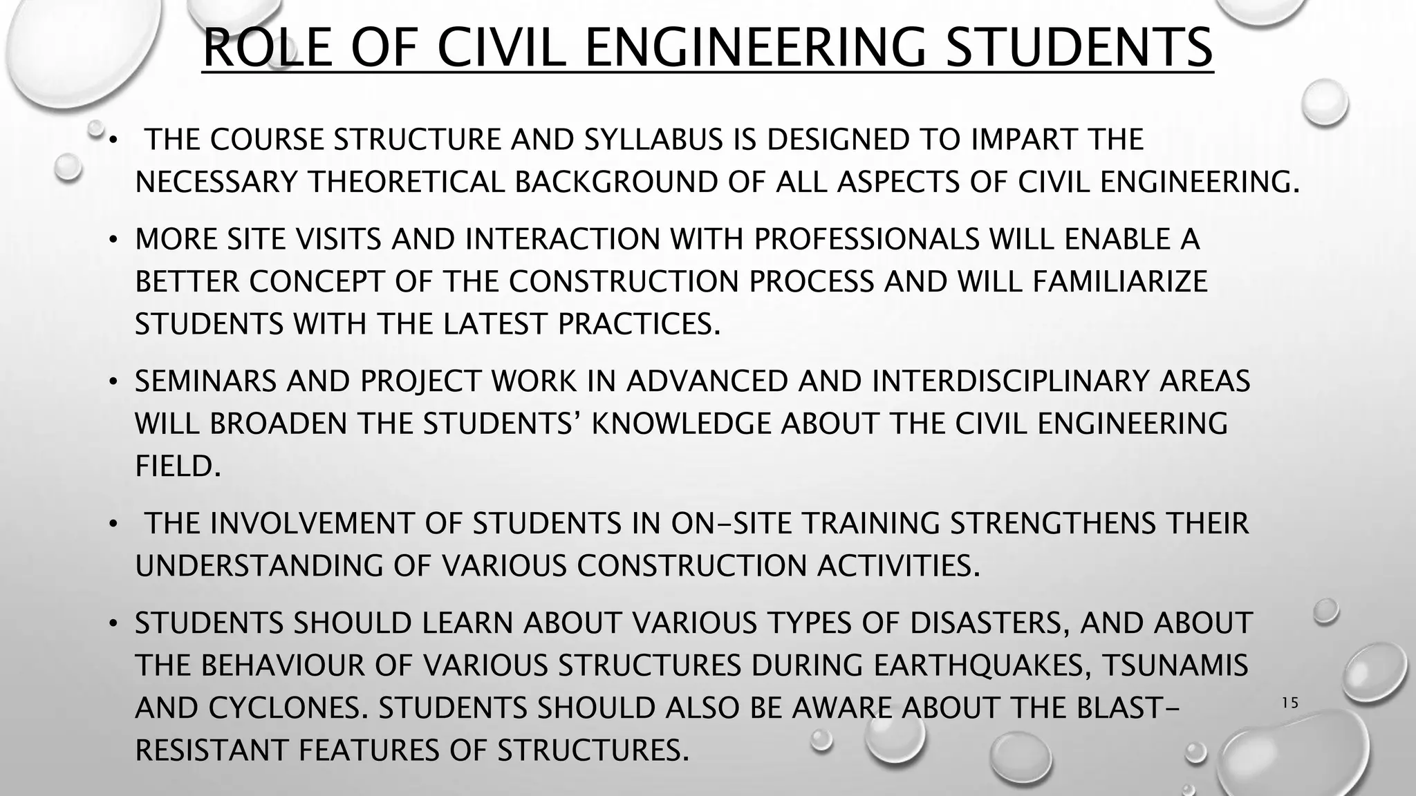 Role of civil engineer in disaster management | PPTX