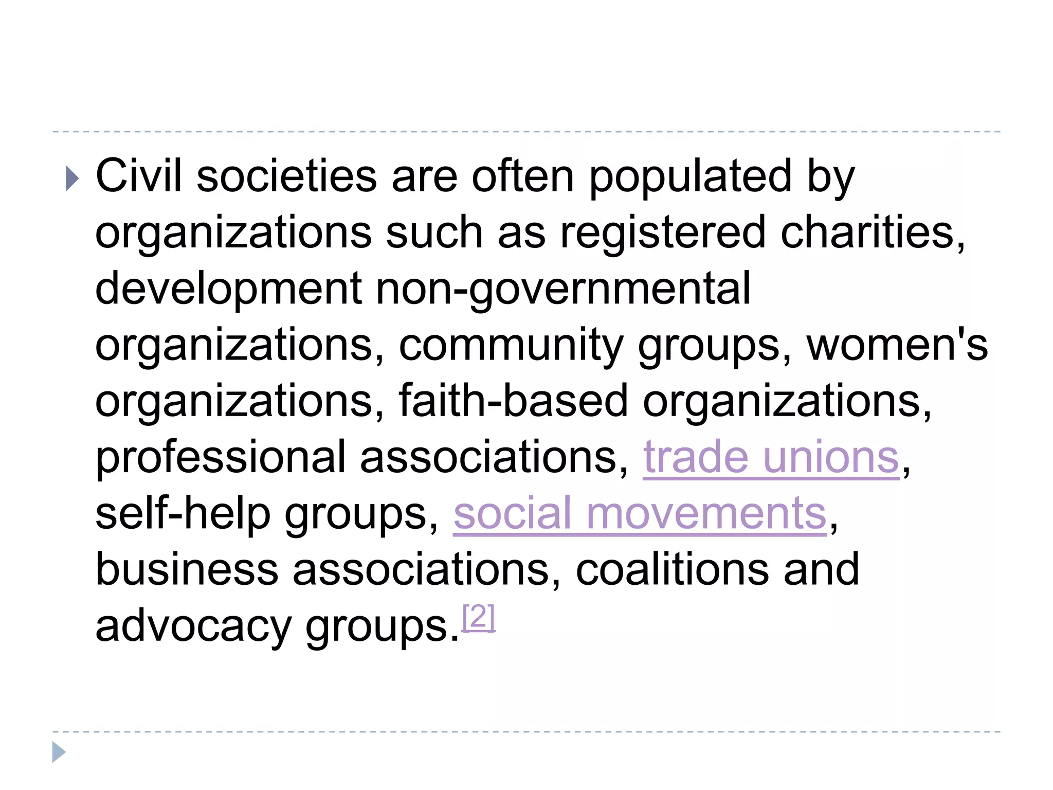 Role Of Civil Societies Pptx