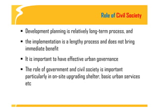 Role of civil society in urban planning and development [compatibility ...