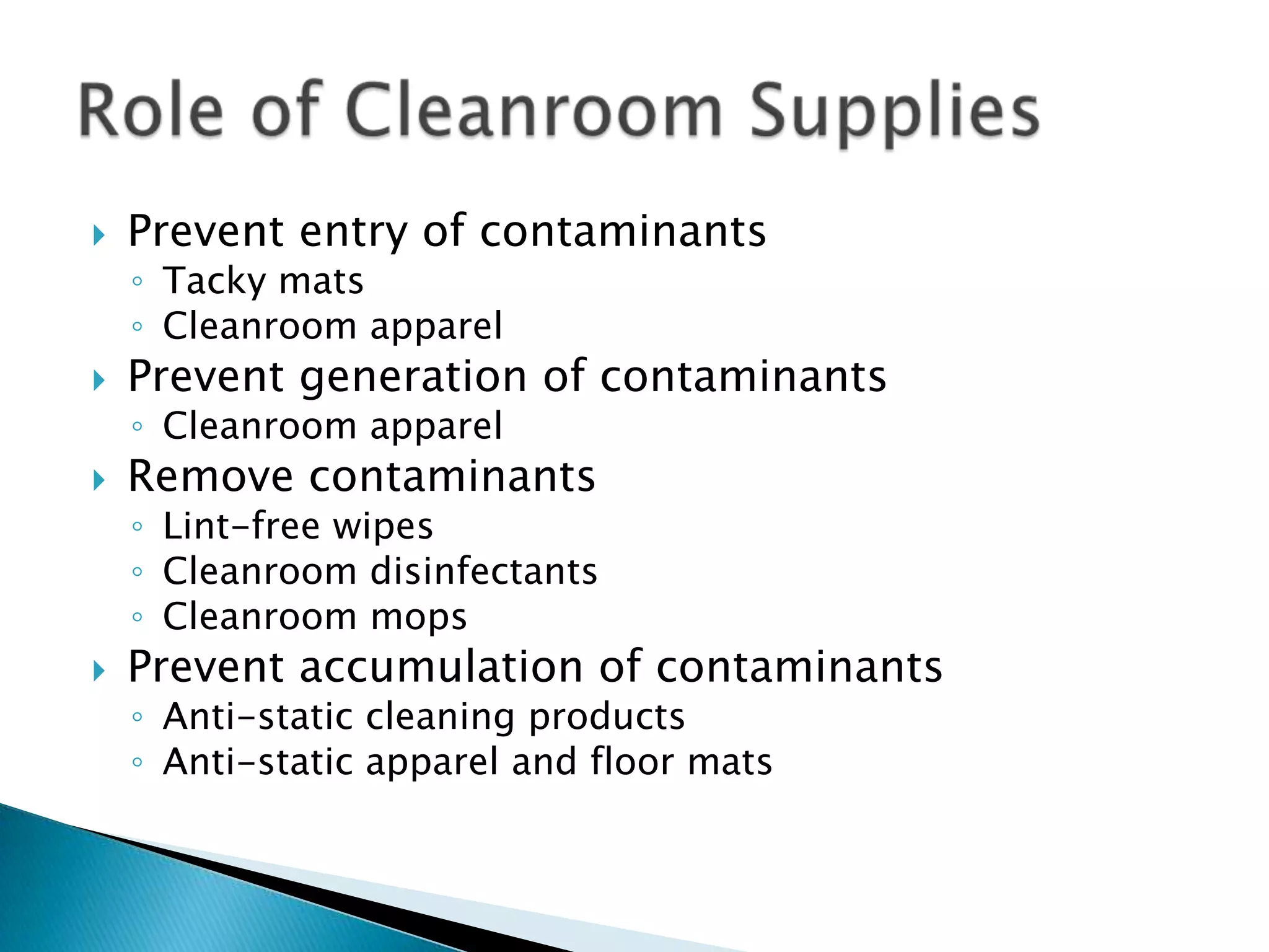 Role of cleanroom supplies | PPTX