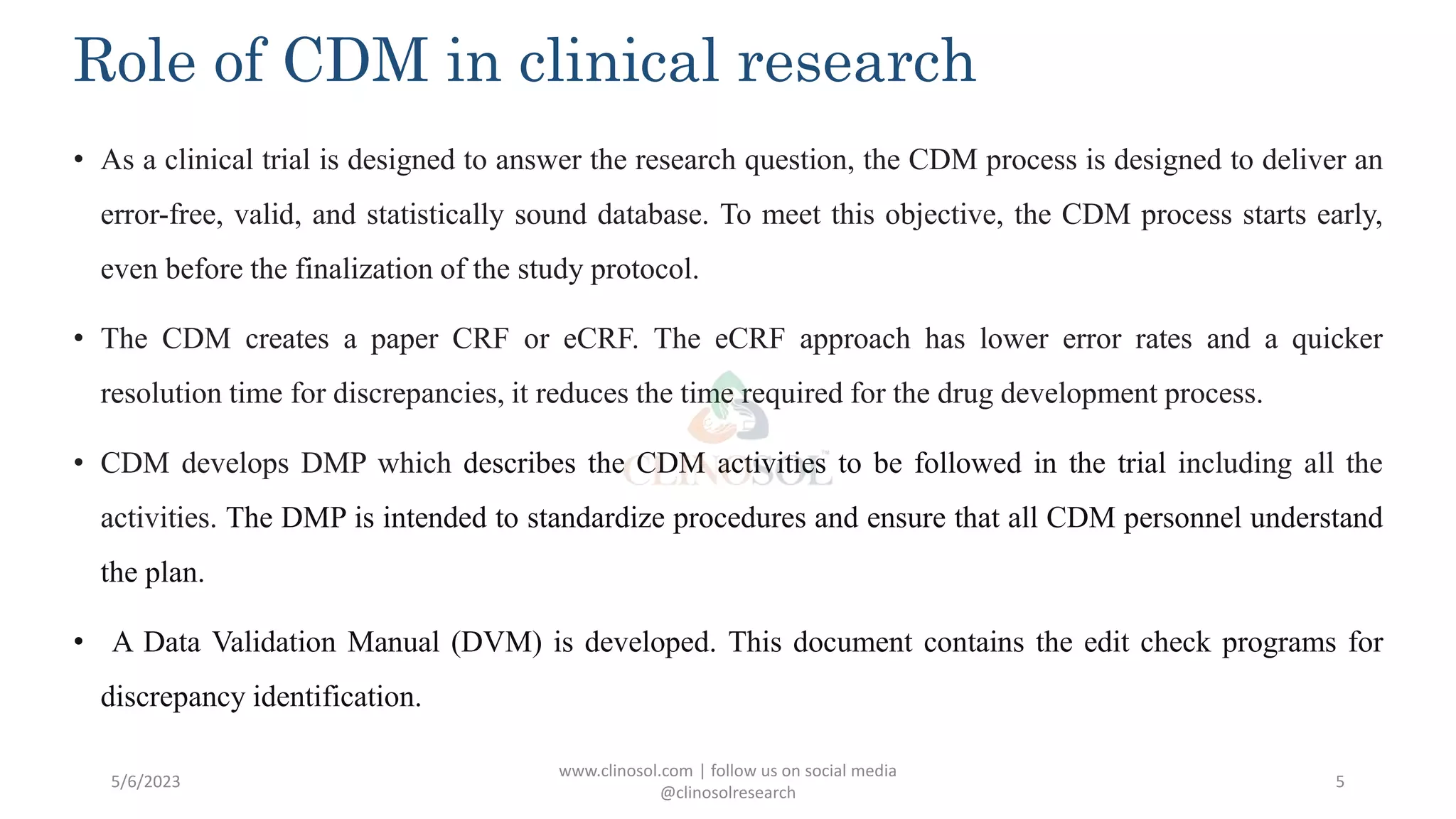 Role of Clinical Data Management in Clinical Research | PPTX