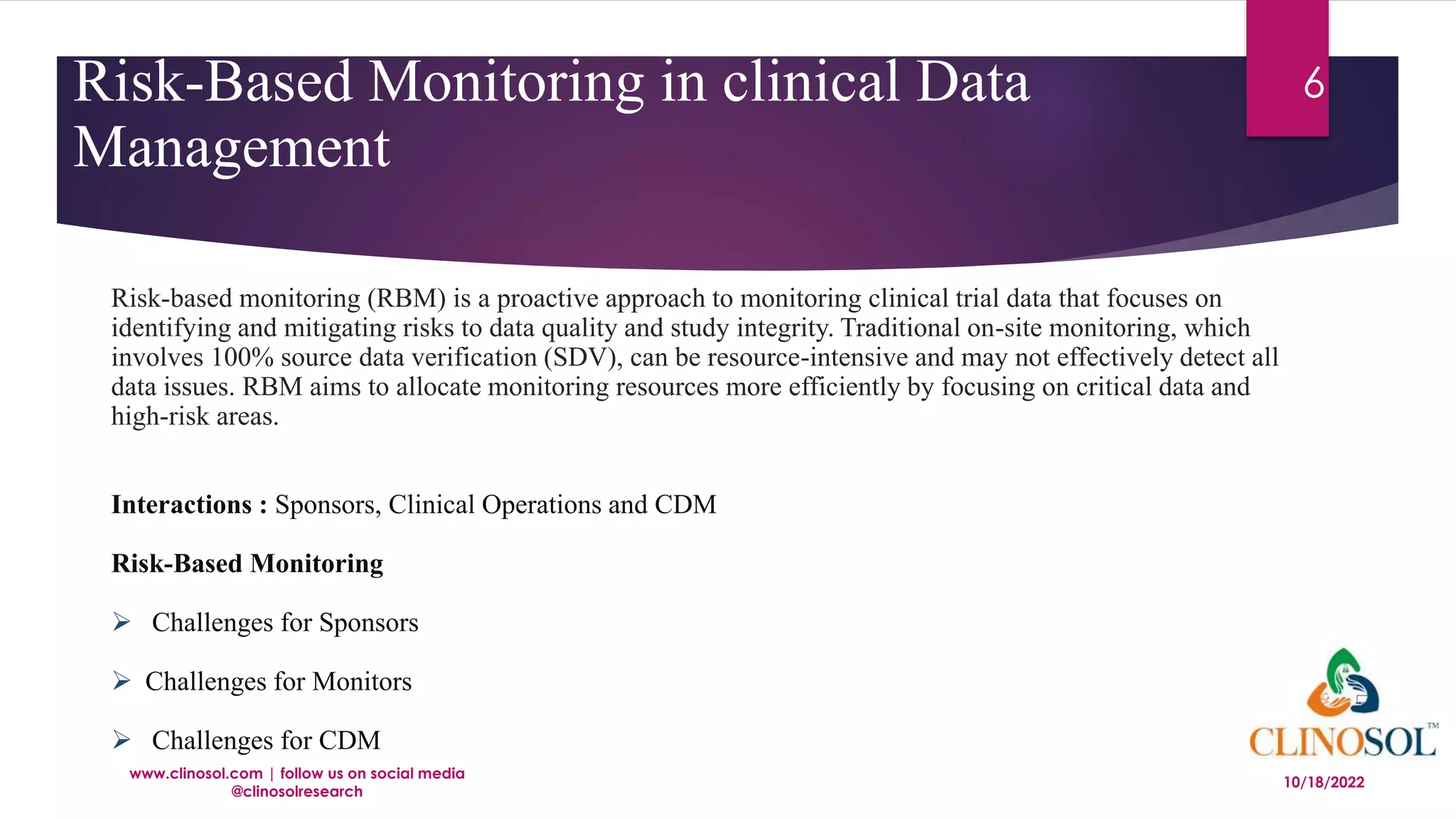 Role of Clinical Data Management in Risk-Based Monitoring | PPTX