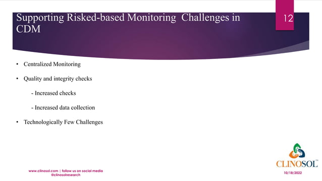 Role of Clinical Data Management in Risk-Based Monitoring | PPTX