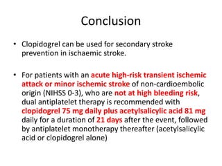 Role of Clopidogrel in Minor Stroke and Transient Ischaemic Attack.pptx