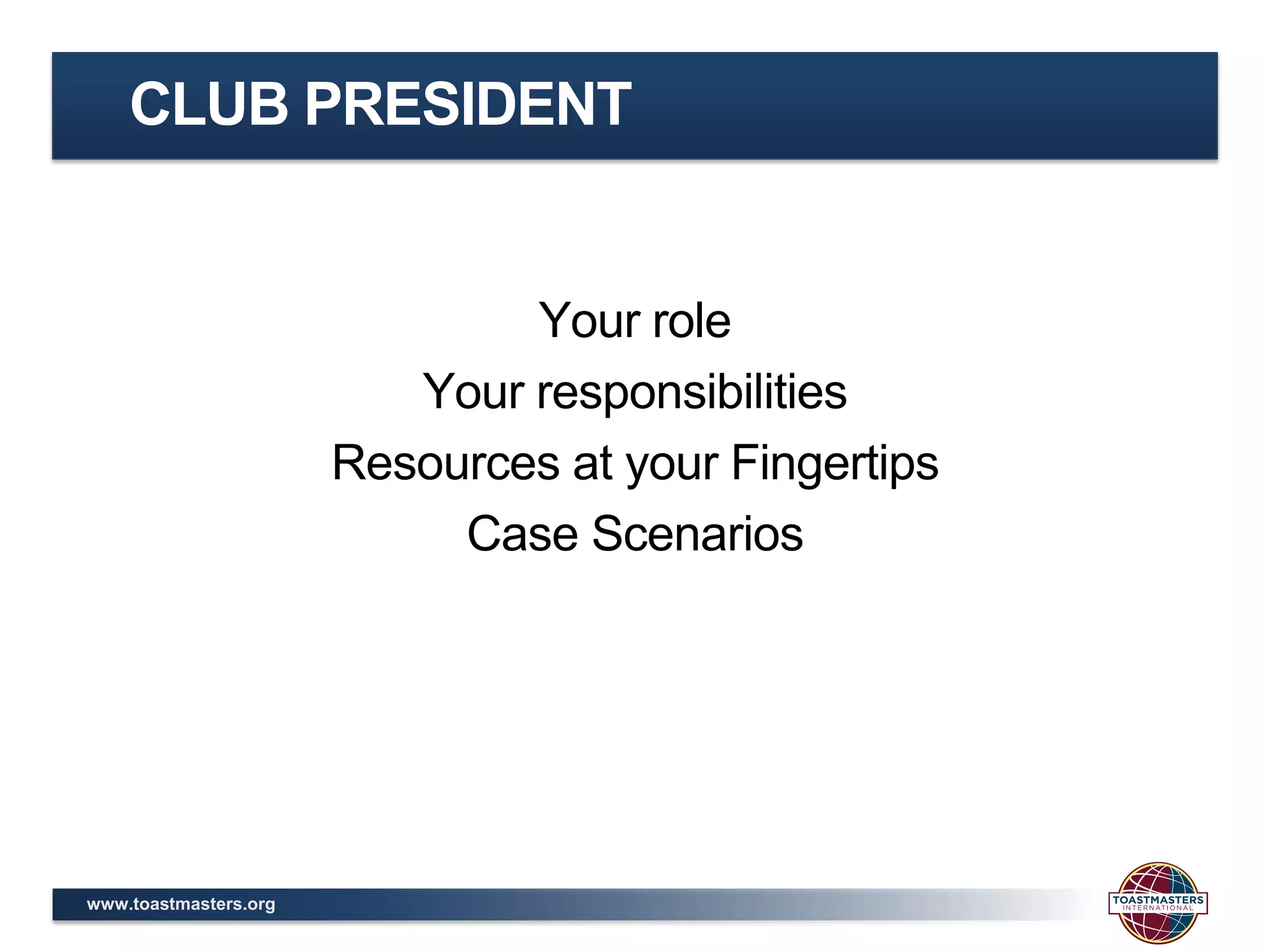 Role of the Club President | PPTX