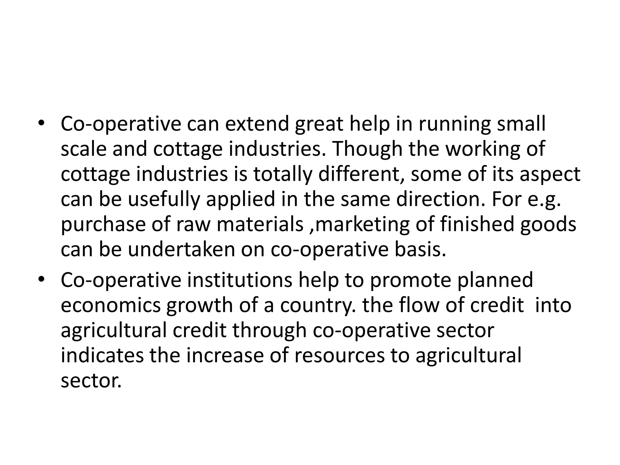 Role of co operative | PPTX