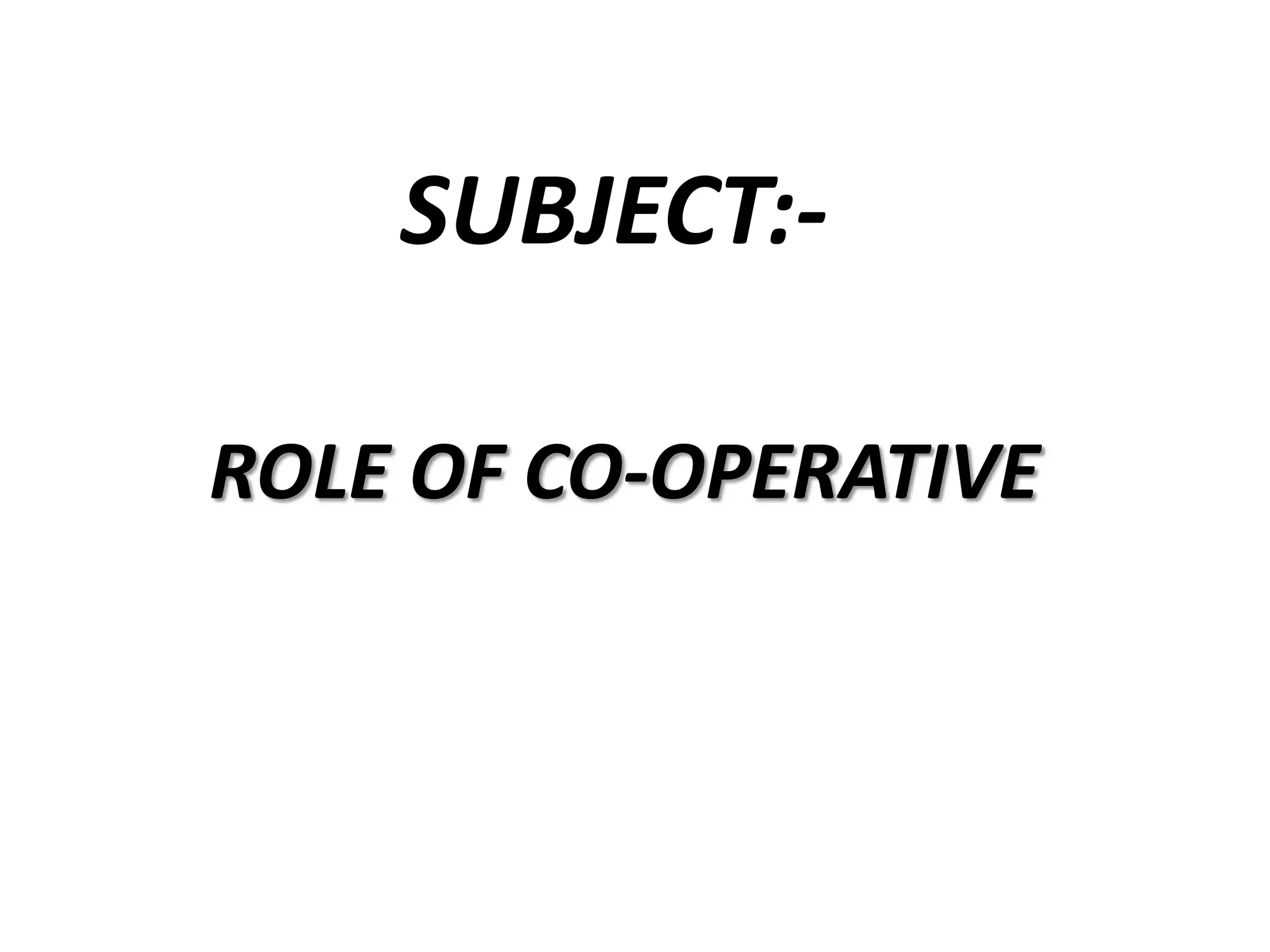 Role of co operative | PPTX