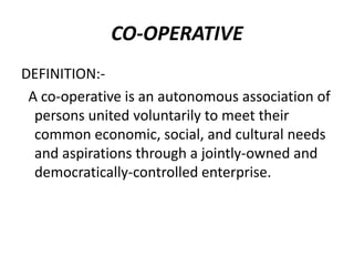 Role of co operative | PPTX