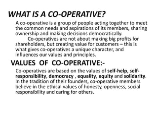Role of co operative | PPTX