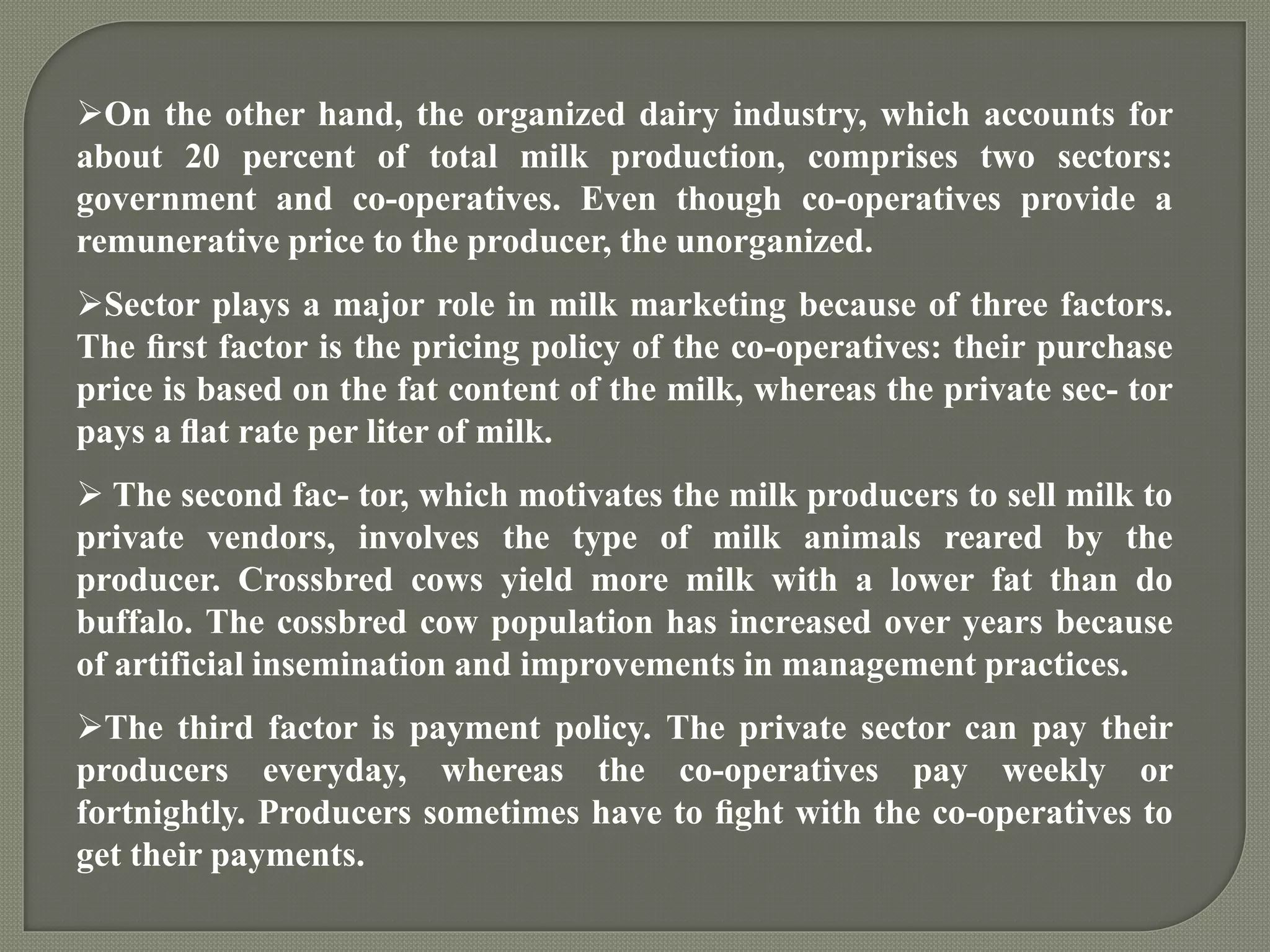 Role of co -operative society in milk production and marketing | PPTX