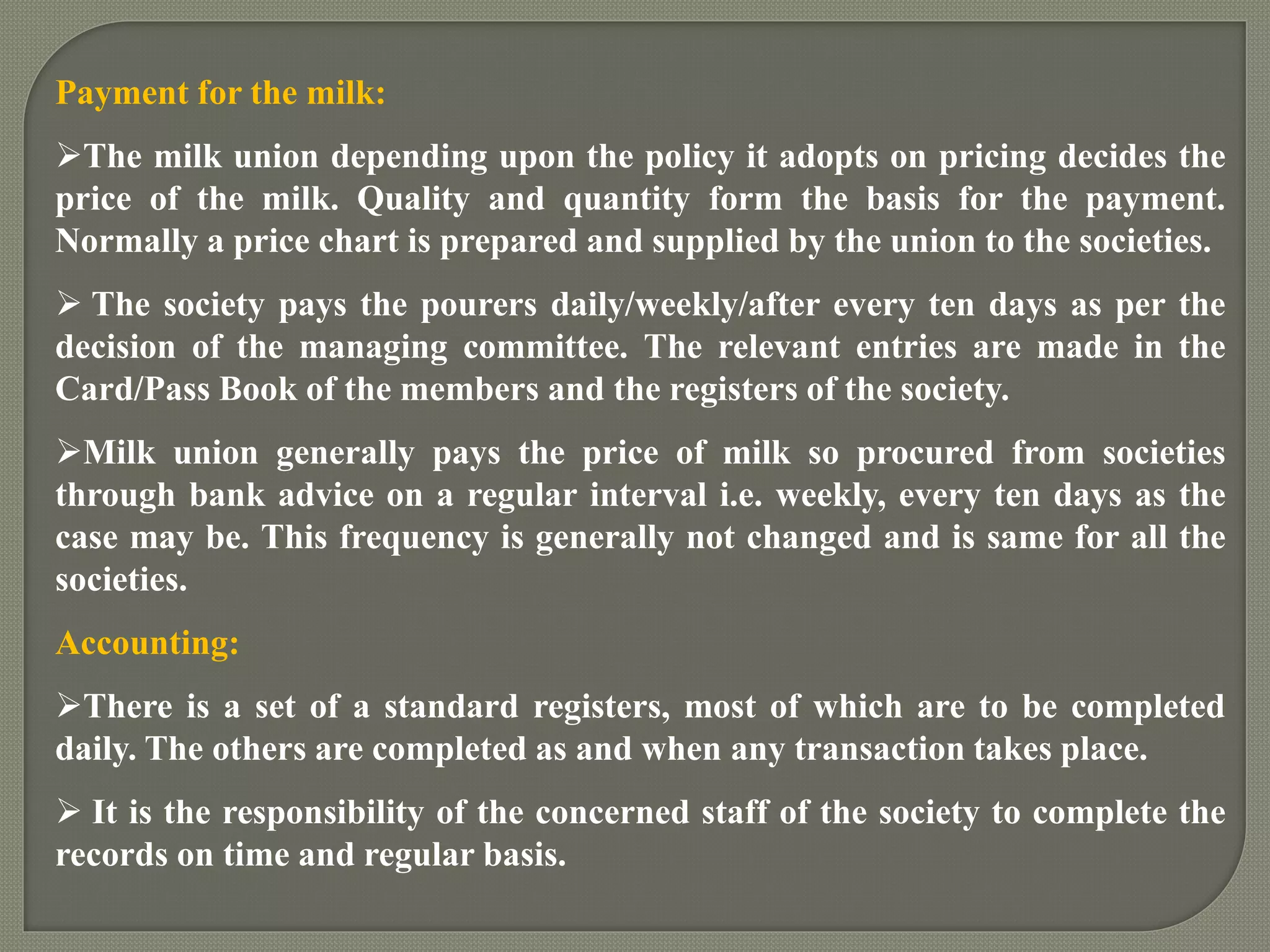 Role of co -operative society in milk production and marketing | PPTX