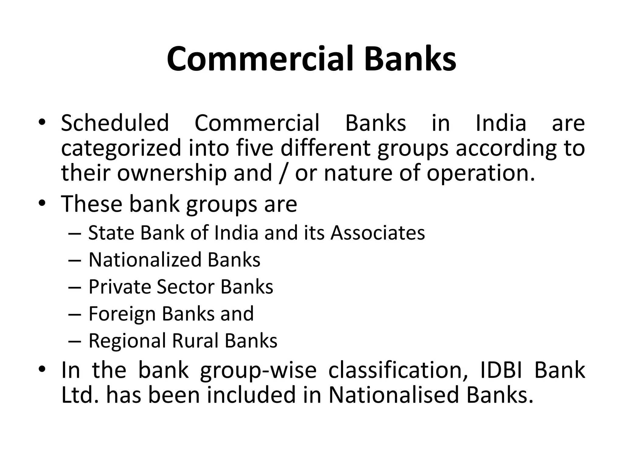 Role of Commercial Banks in India | PPTX