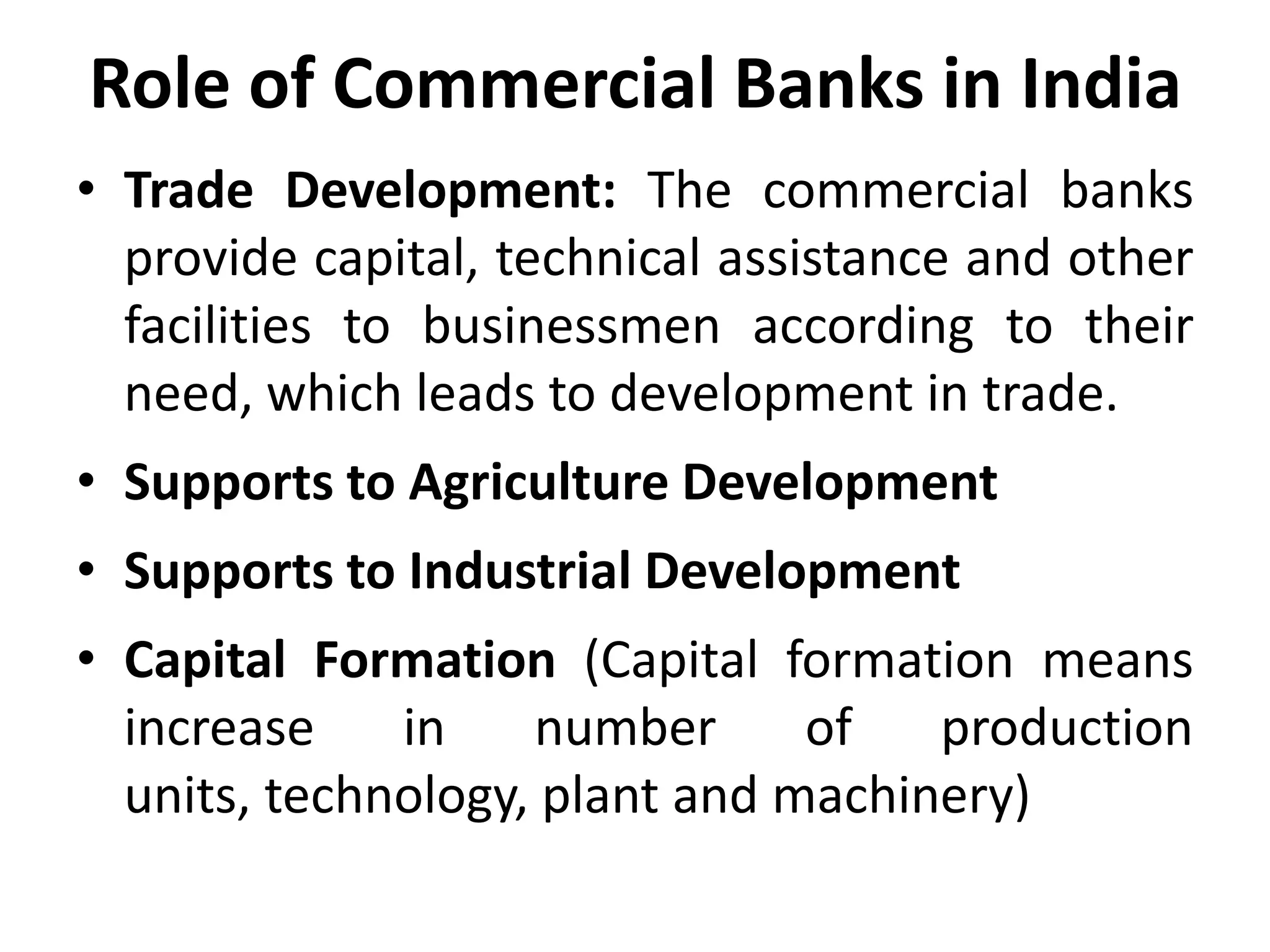 Role of Commercial Banks in India | PPTX