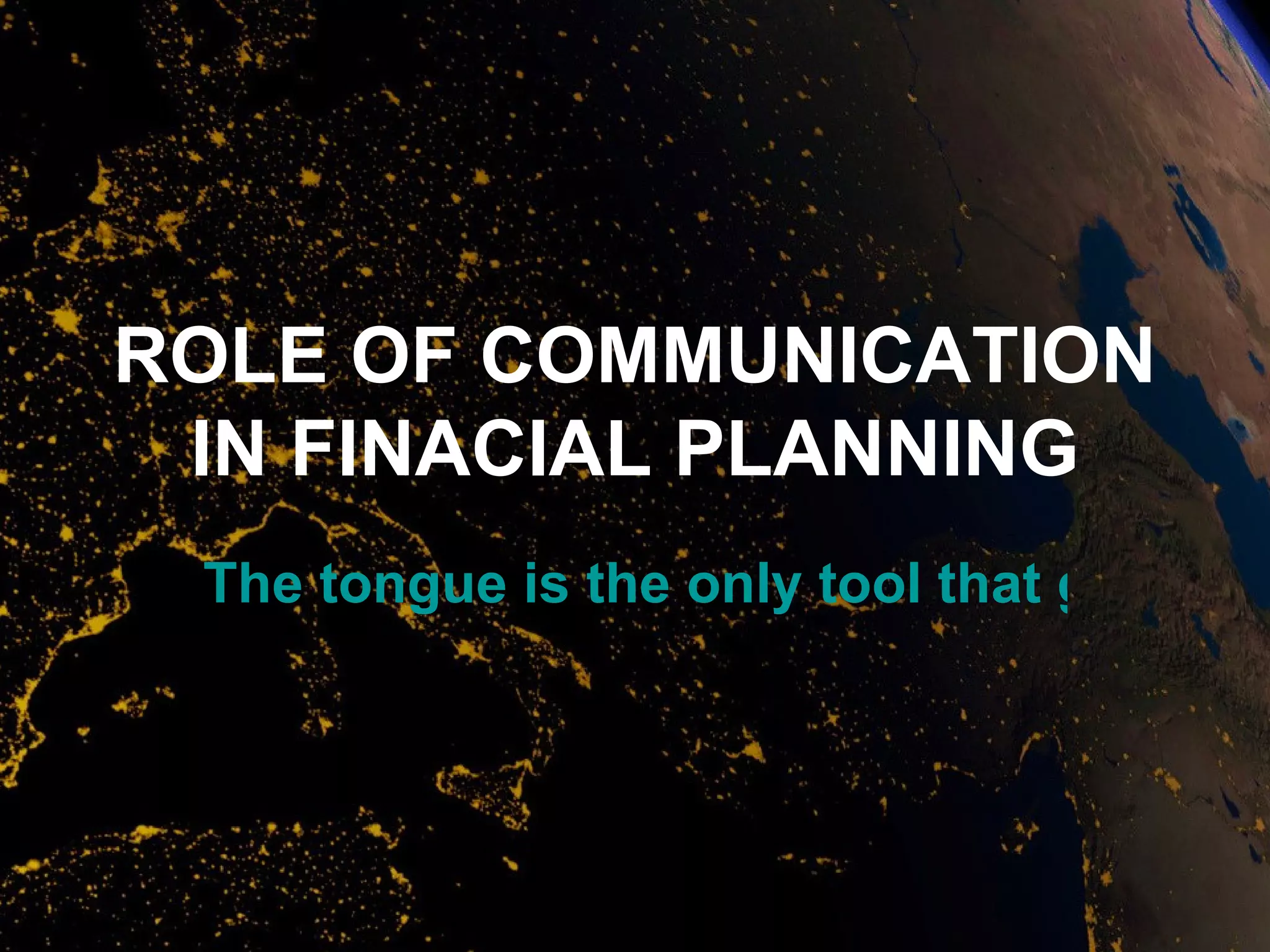 Role Of Communication In Financial Planning | PPT