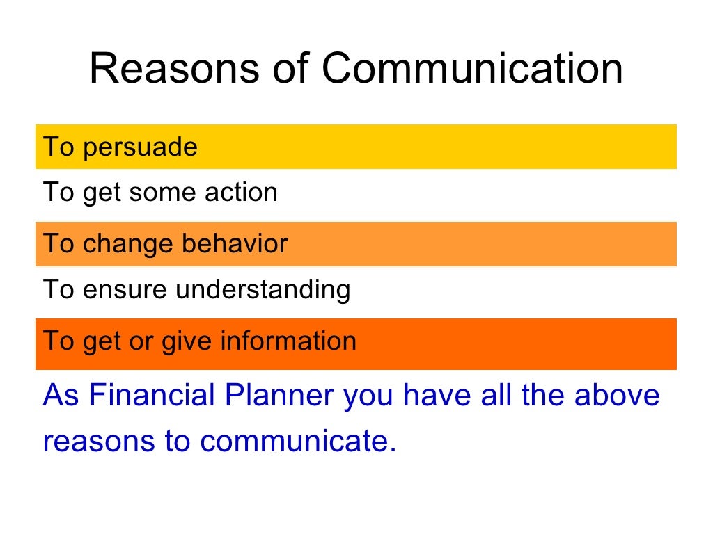 Role Of Communication In Financial Planning