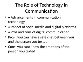 role of communication pdf computer it project ai for class 10 | PPT