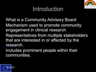 Role Of Community Advisory Board | PPT