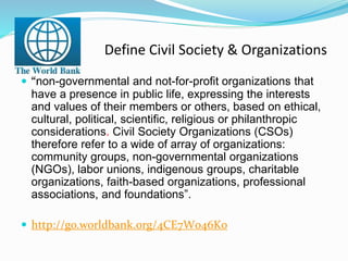 Role of community and civil society organizations in health | PPTX