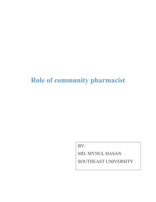 Role of community pharmacist | PDF