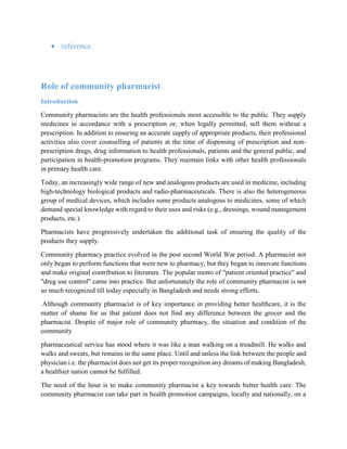 Role of community pharmacist | PDF