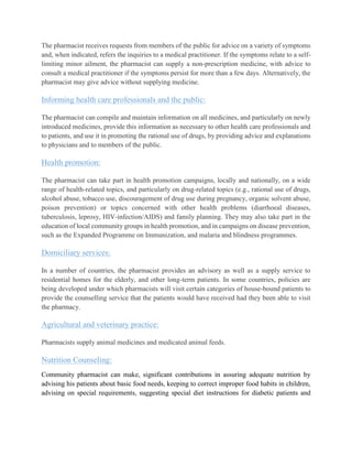 Role of community pharmacist | PDF