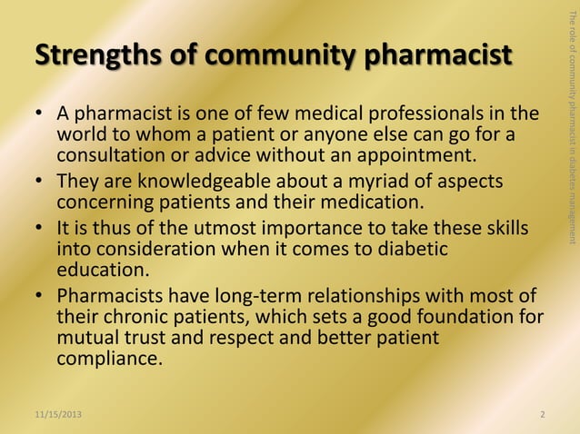 Role of community pharmacists in diabetes management | PDF | Diabetes ...