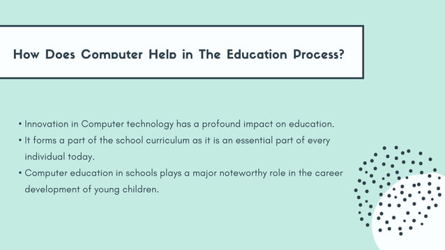 Role of computer in education | PPTX