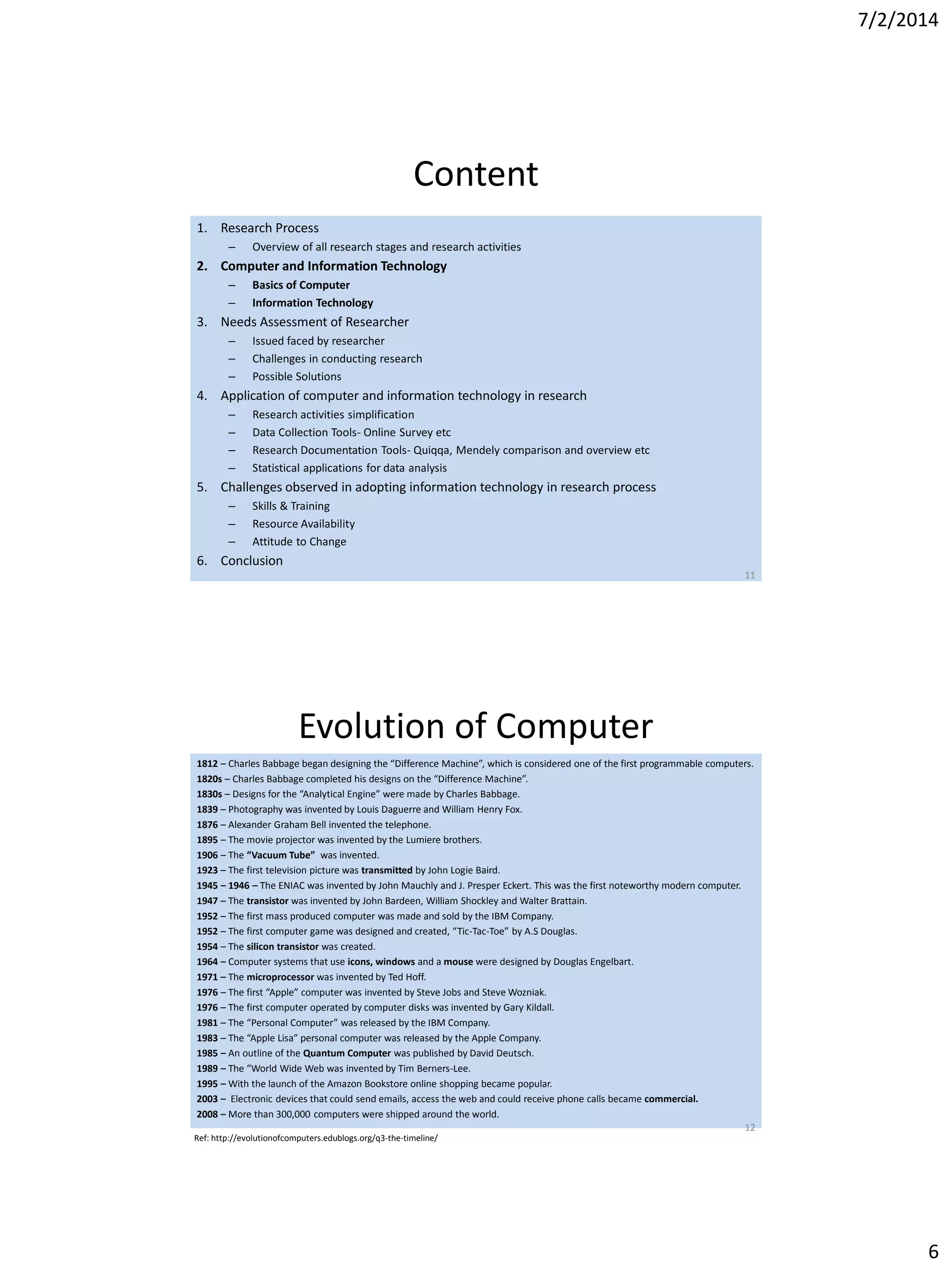 Role of IT in Research: How to improve productivity of Research Process ...