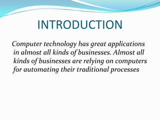 Role of computers in business organisation | PPTX