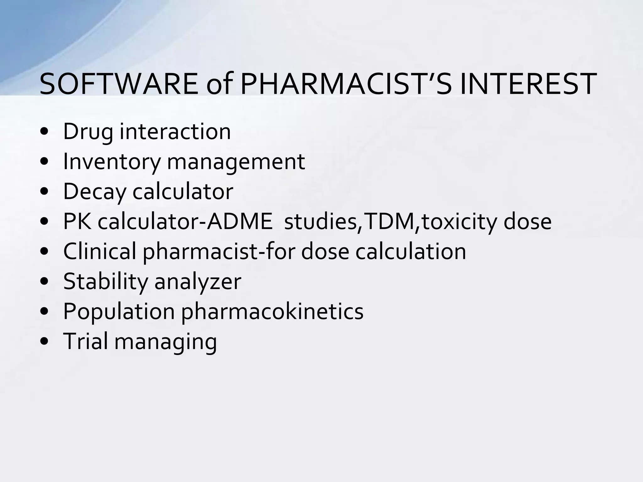 Role of computers in clinical pharmacy simi joju k. | PPTX