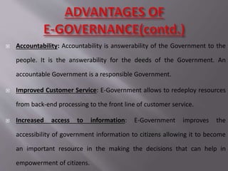 Role of computers in E governance | PPTX | Cloud Computing | Internet