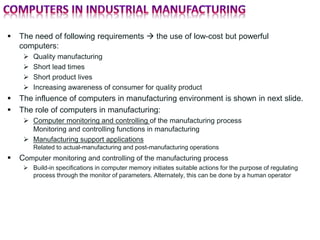 Role of computers in mfg | PPTX