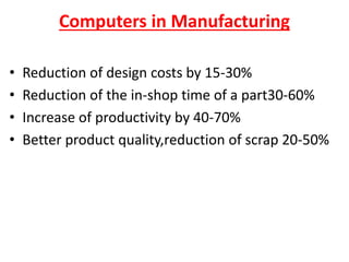 Role of computers in mfg | PPTX
