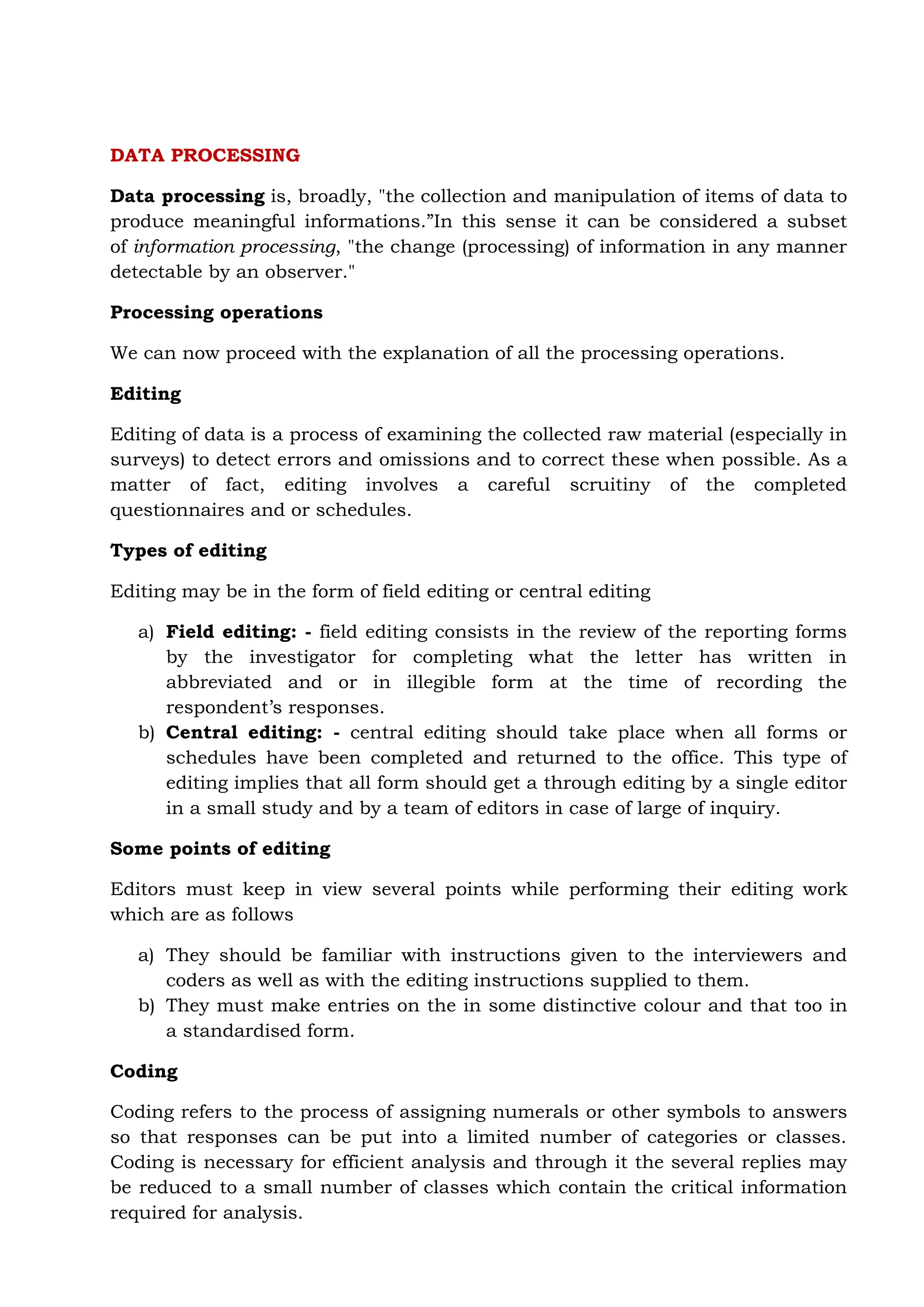 Role of Computers in Research, Data Processing, Data Analysis | PDF