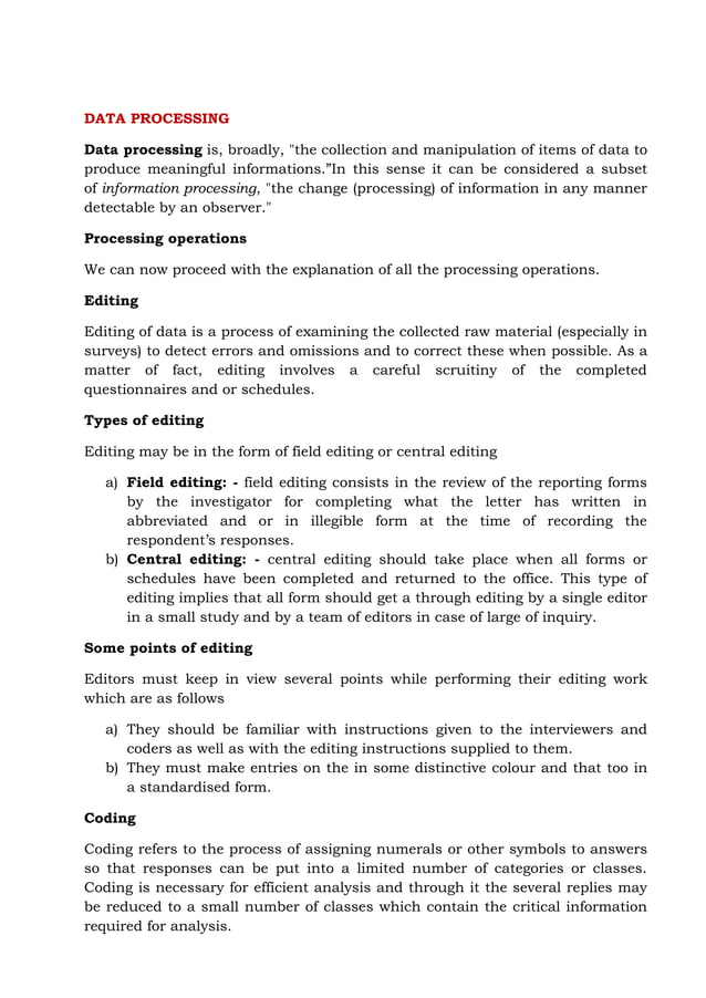 Role of Computers in Research, Data Processing, Data Analysis | PDF