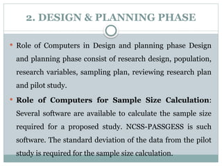 ROLE OF COMPUTERS IN RESEARCH. pptx notes for all researchers | PPTX