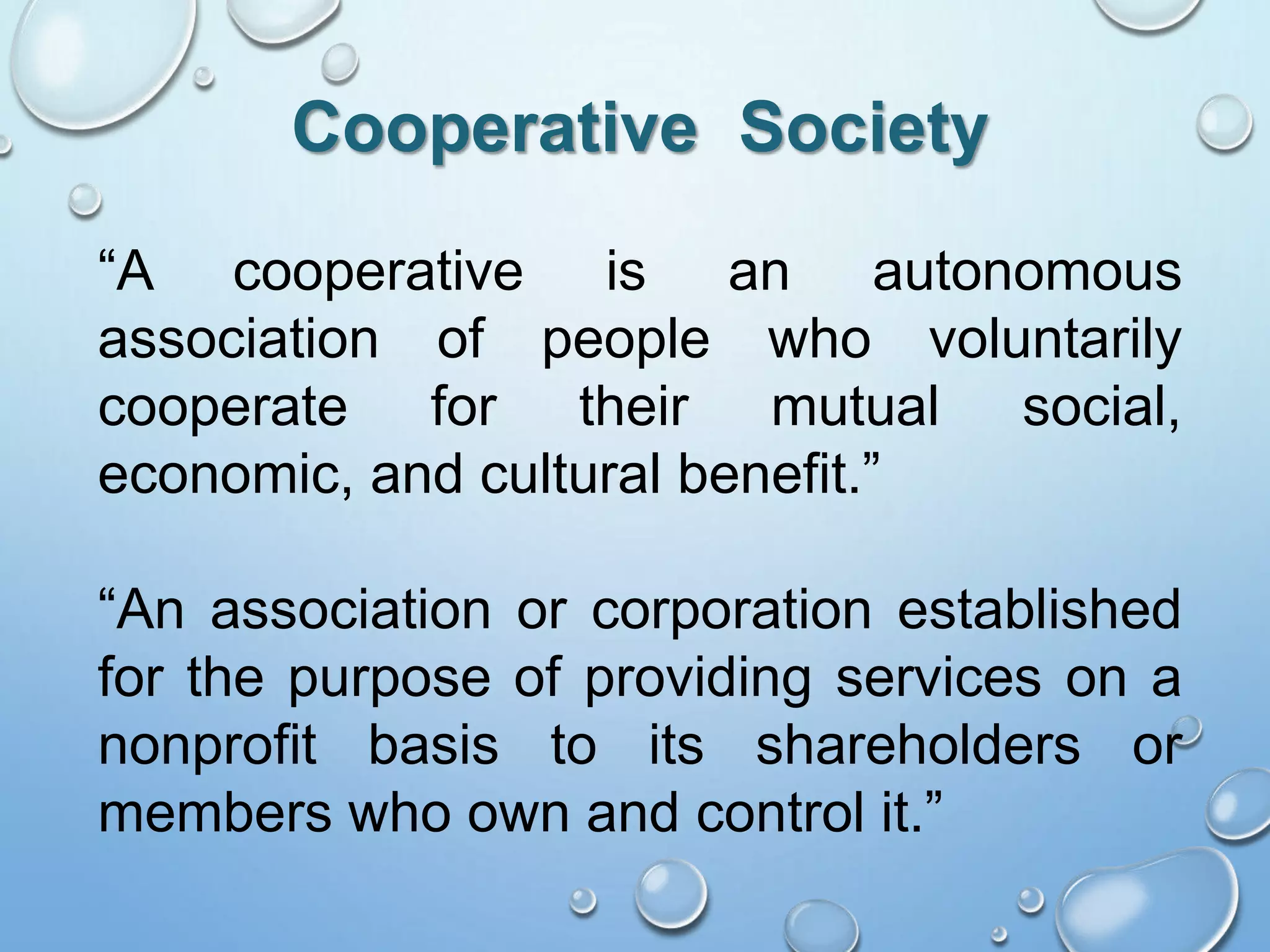 Role of cooperative societies in community development | PPTX