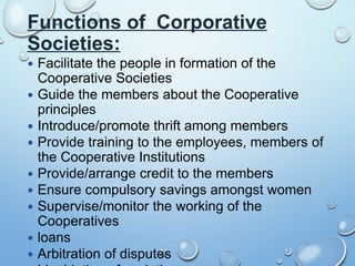 Role of cooperative societies in community development | PPTX