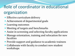 Role of coordinator | PPTX