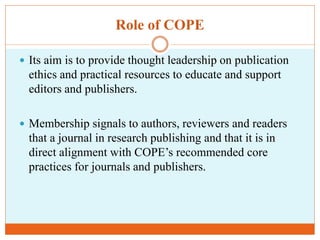 Role of COPE in Research Ethics.pptx